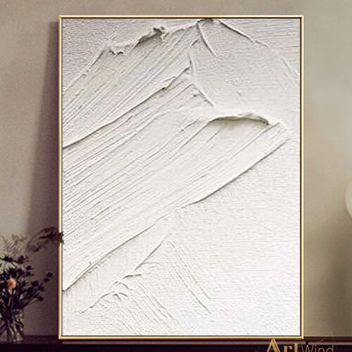 Large White Abstract Painting White Textured Wall Art Large - Etsy