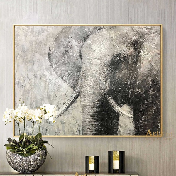 Large Elephant Painting - Etsy