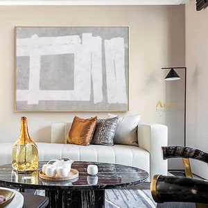 Large Acrylic Abstract Painting On Canvas Frame Modern Wall | Etsy