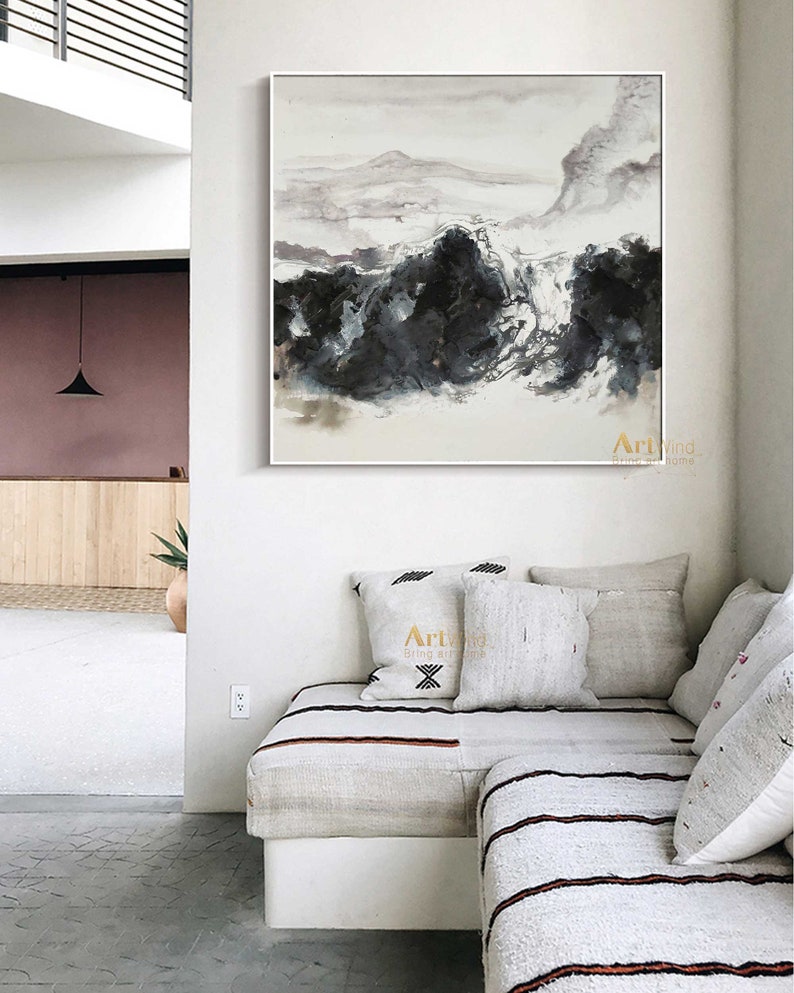 Large Ink Abstract Painting Original Artwork Landscape | Etsy