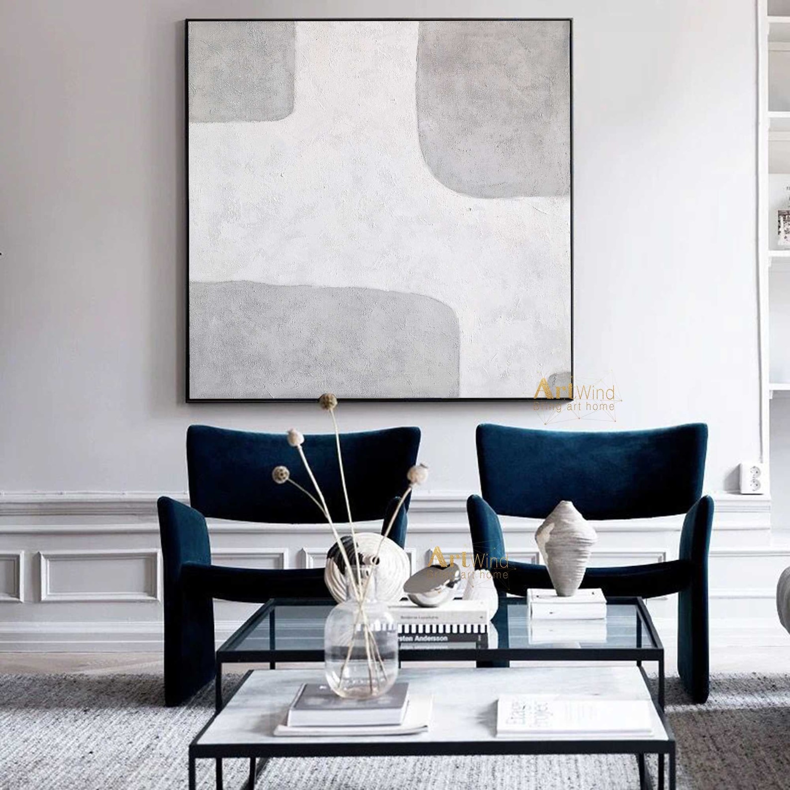 Large Grey Abstract Painting Minimalism Art Original Abstract - Etsy