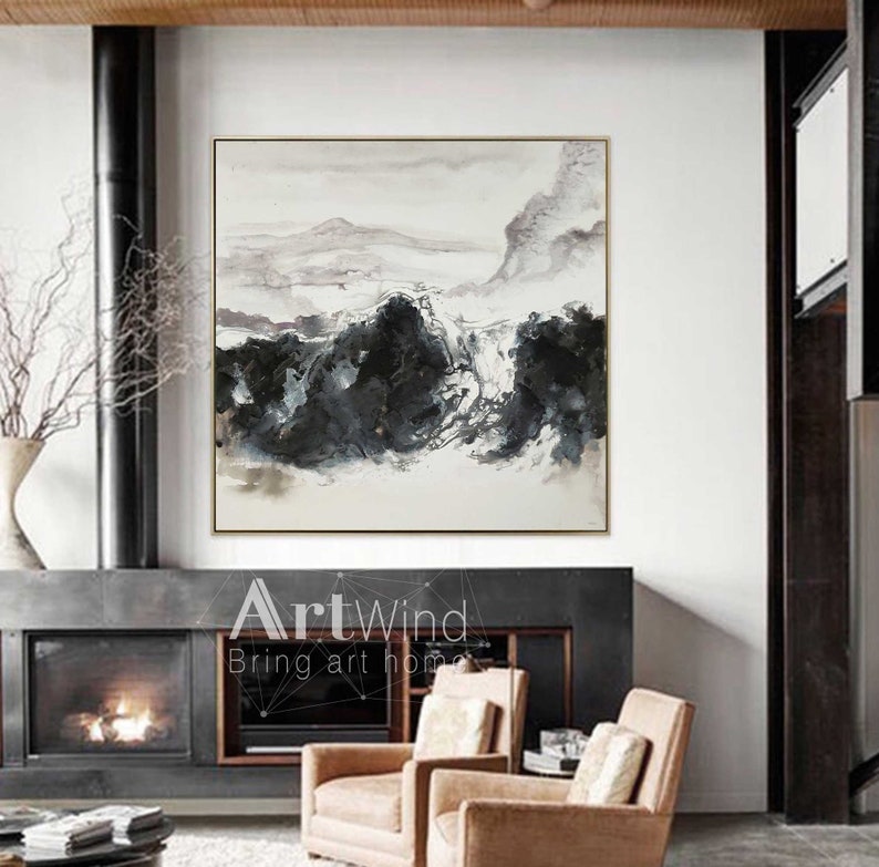 Large Ink Abstract Painting Original Artwork Landscape | Etsy