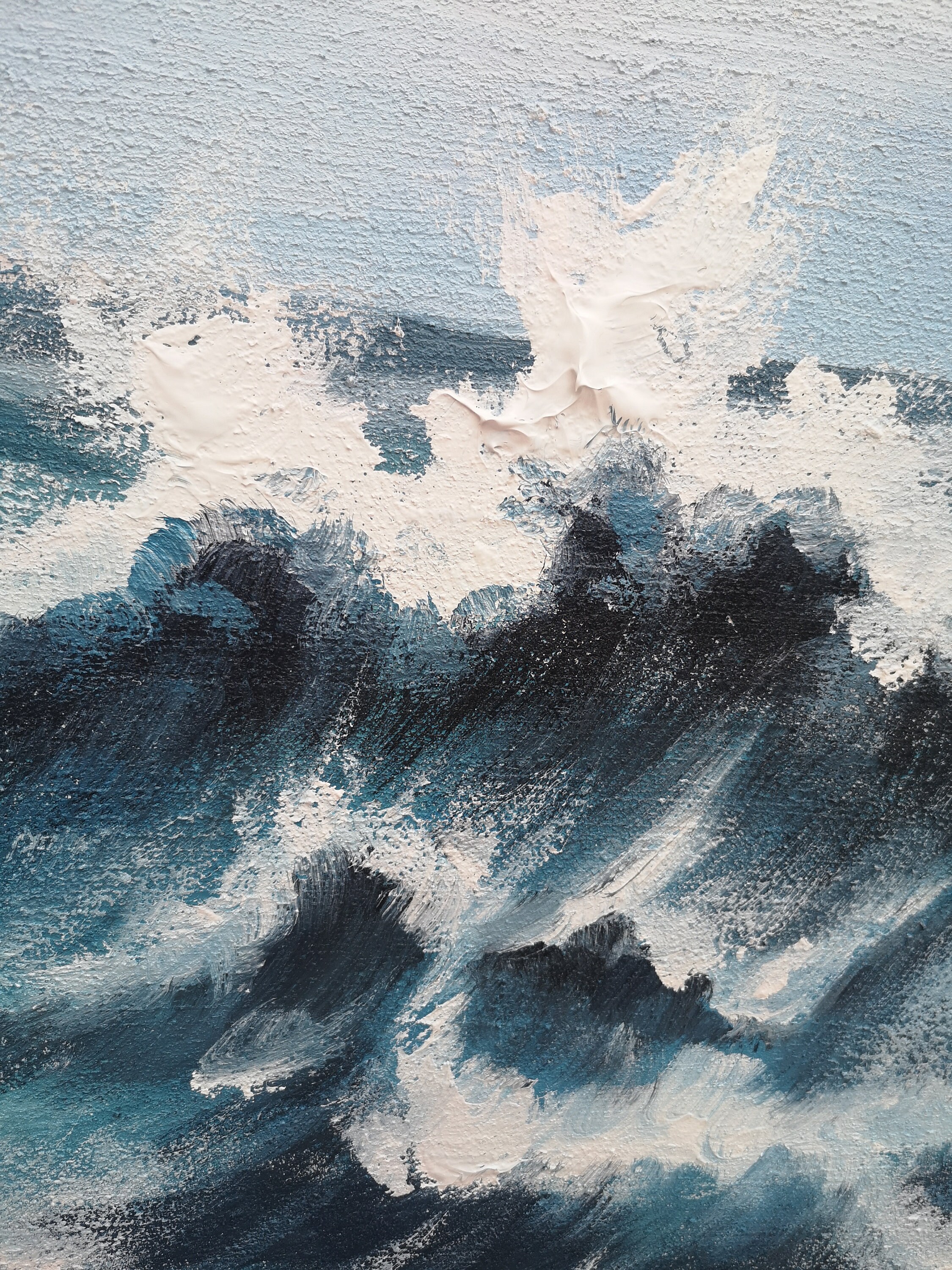 Large Seascape Painting Ocean Waves Painting Beach Original | Etsy