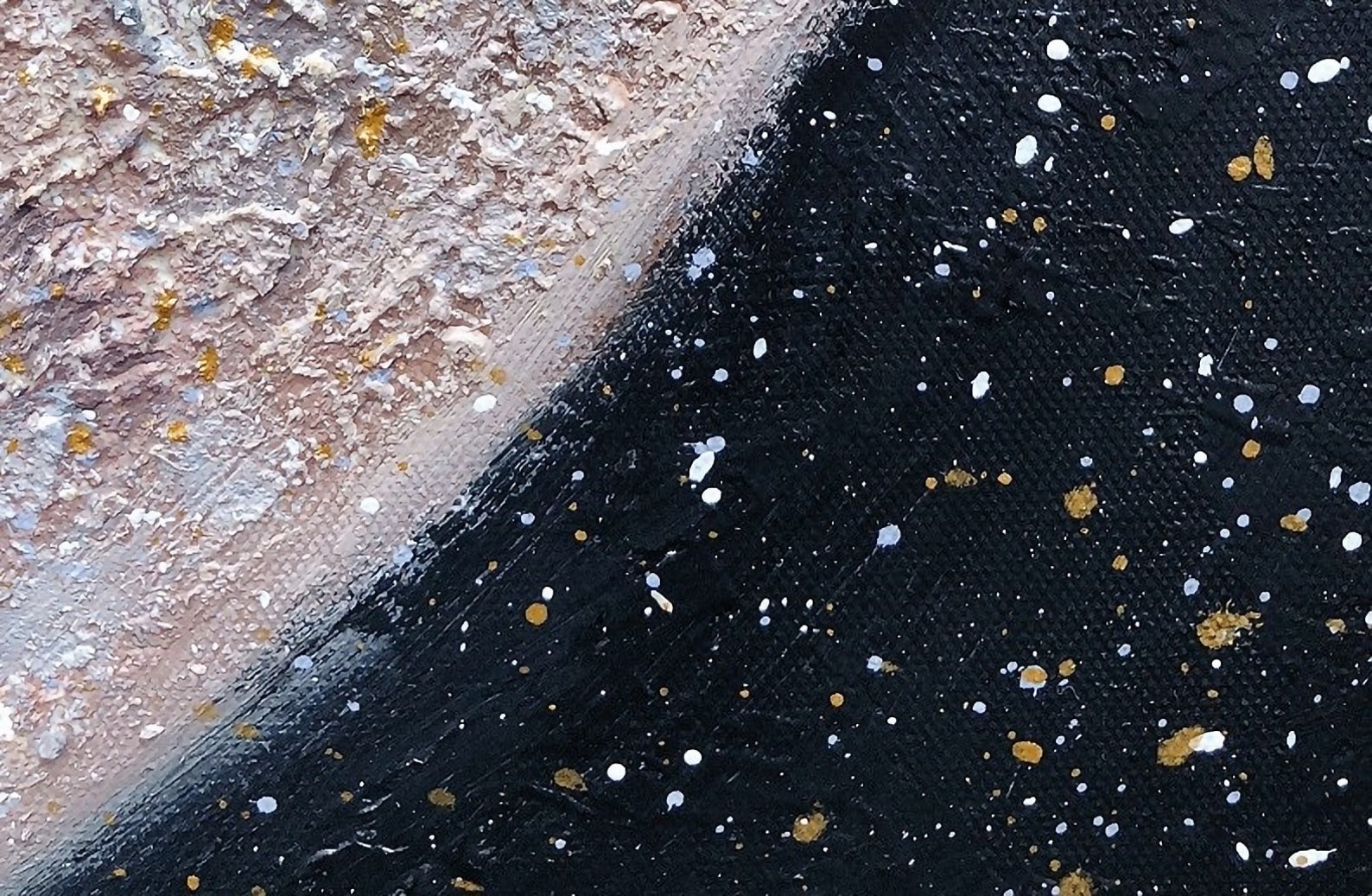 Large Moon Painting Black Canvas Art Landscape Painting Grey - Etsy