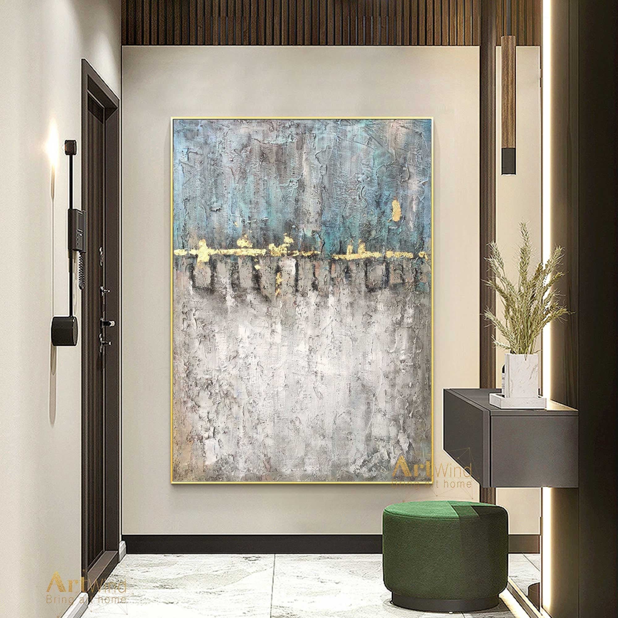 Large Gray Abstract Painting Modern Original Painting | Etsy