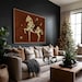 Modern Abstract Horse Rider Painting Vintage Minimalist Figurative Wall ...