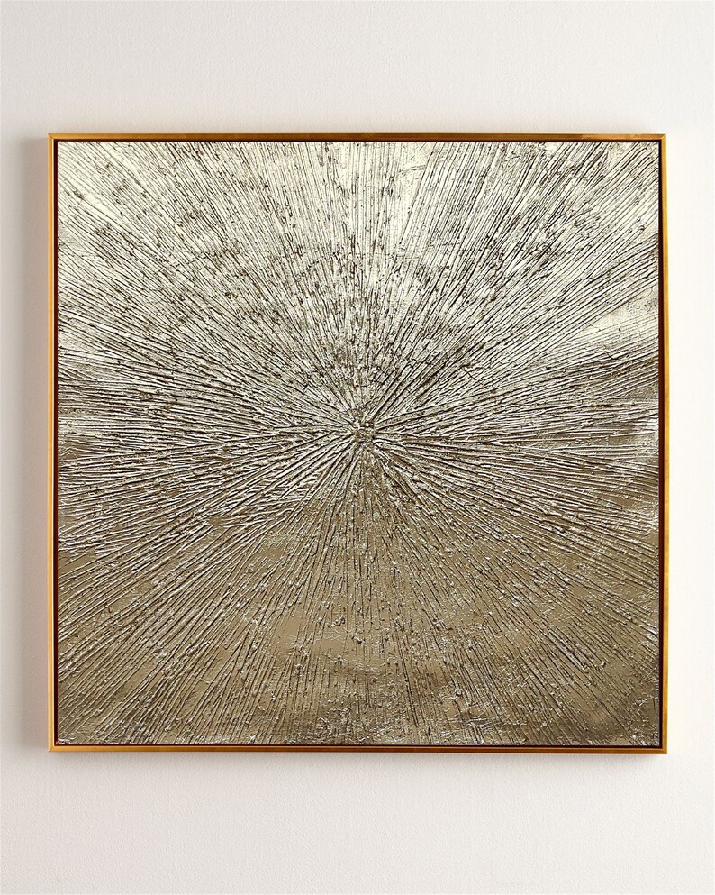 Large gold foil painting gold abstract canvas art original | Etsy