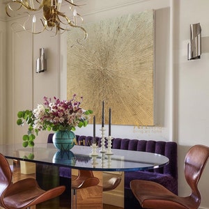 Large Gold Foil Painting Gold Abstract Canvas Art Original Painting ...