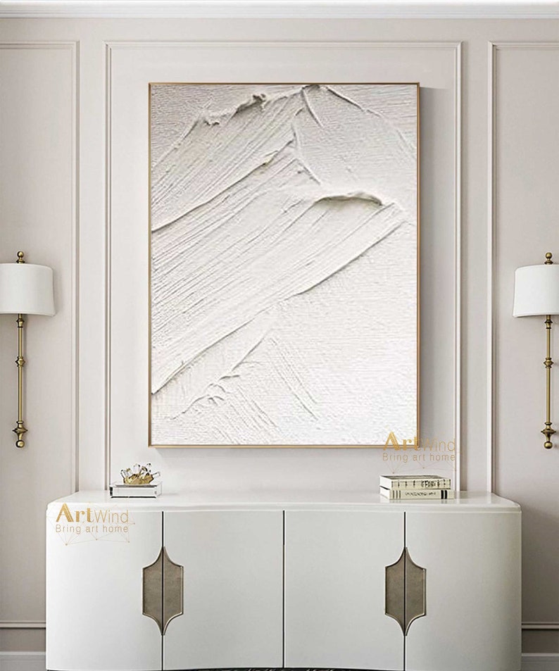 White Abstract Canvas Art 3D Textured Painting White Abstract - Etsy