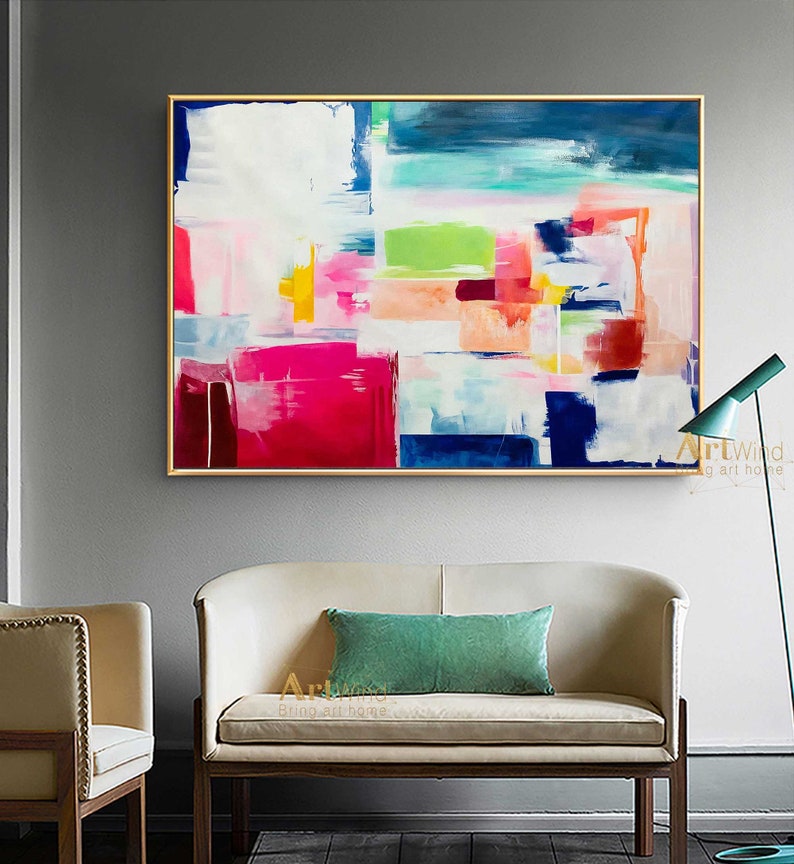 Large Colorful Abstract Painting on Canvas Bright Painting - Etsy