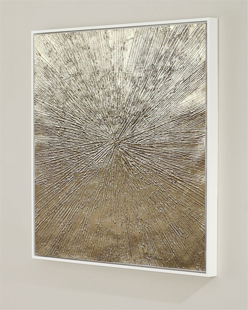 Large gold foil painting gold abstract canvas art original | Etsy