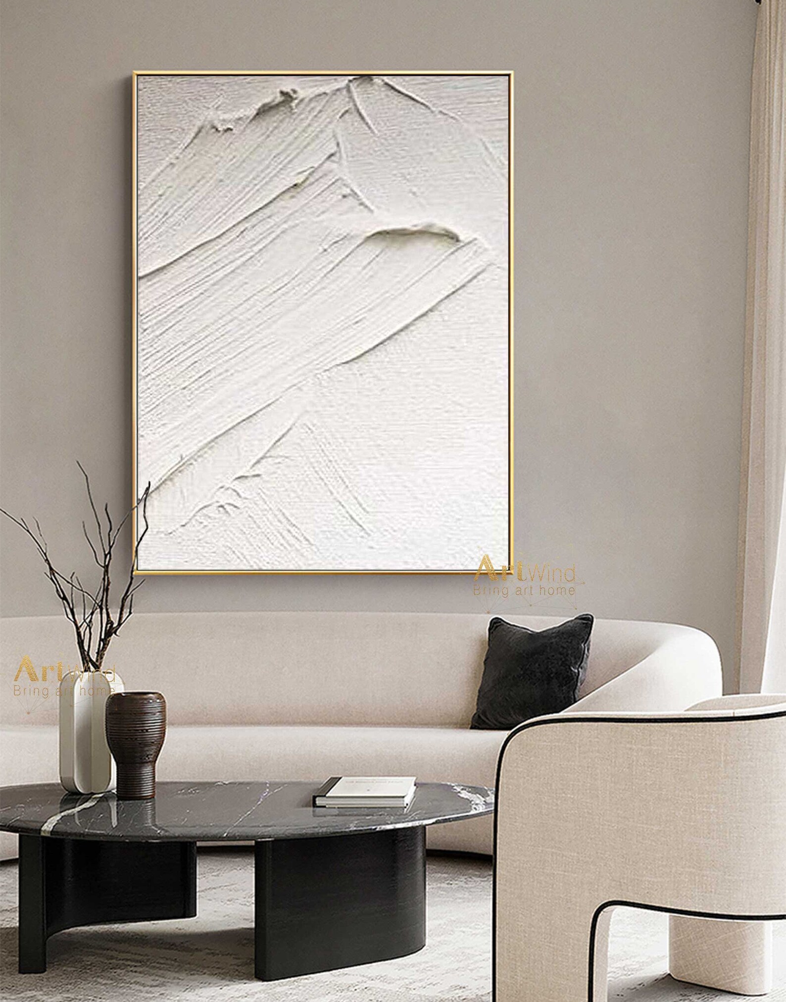 White Abstract Canvas Art 3D Textured Painting White Abstract - Etsy