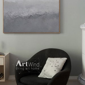 Grey Minimalist Abstract Canvas Art Gray Waves Painting Gray Abstract ...