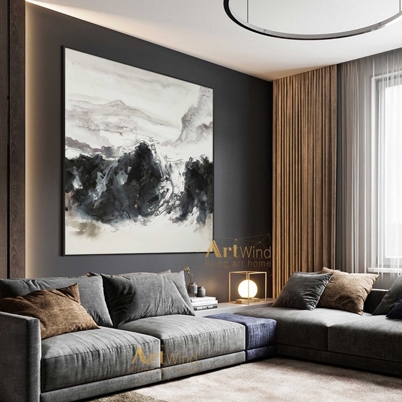 Large Ink Abstract Painting Original Artwork Landscape | Etsy