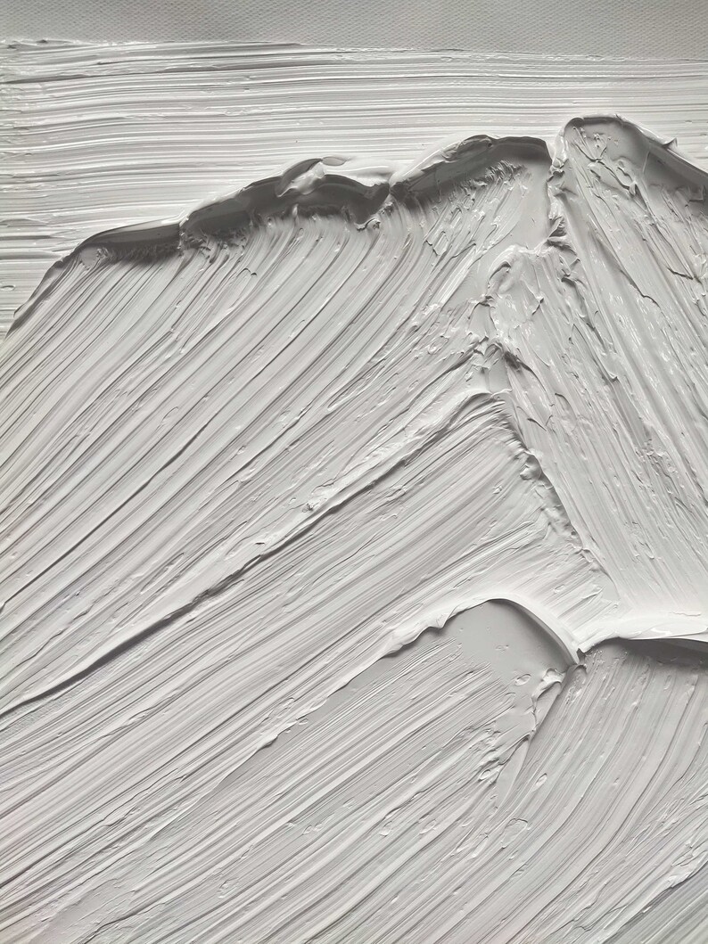 White Abstract Canvas Art 3D Textured Painting White Abstract - Etsy