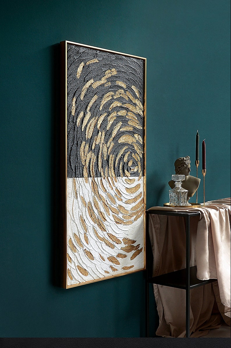 Original Gold Leaf Abstract Painting Gold and Black Abstract - Etsy