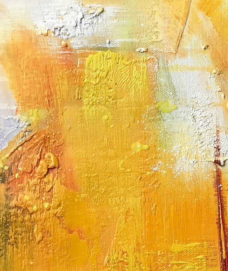 Contemporary Art Yellow Abstract Painting Black Beach Canvas | Etsy