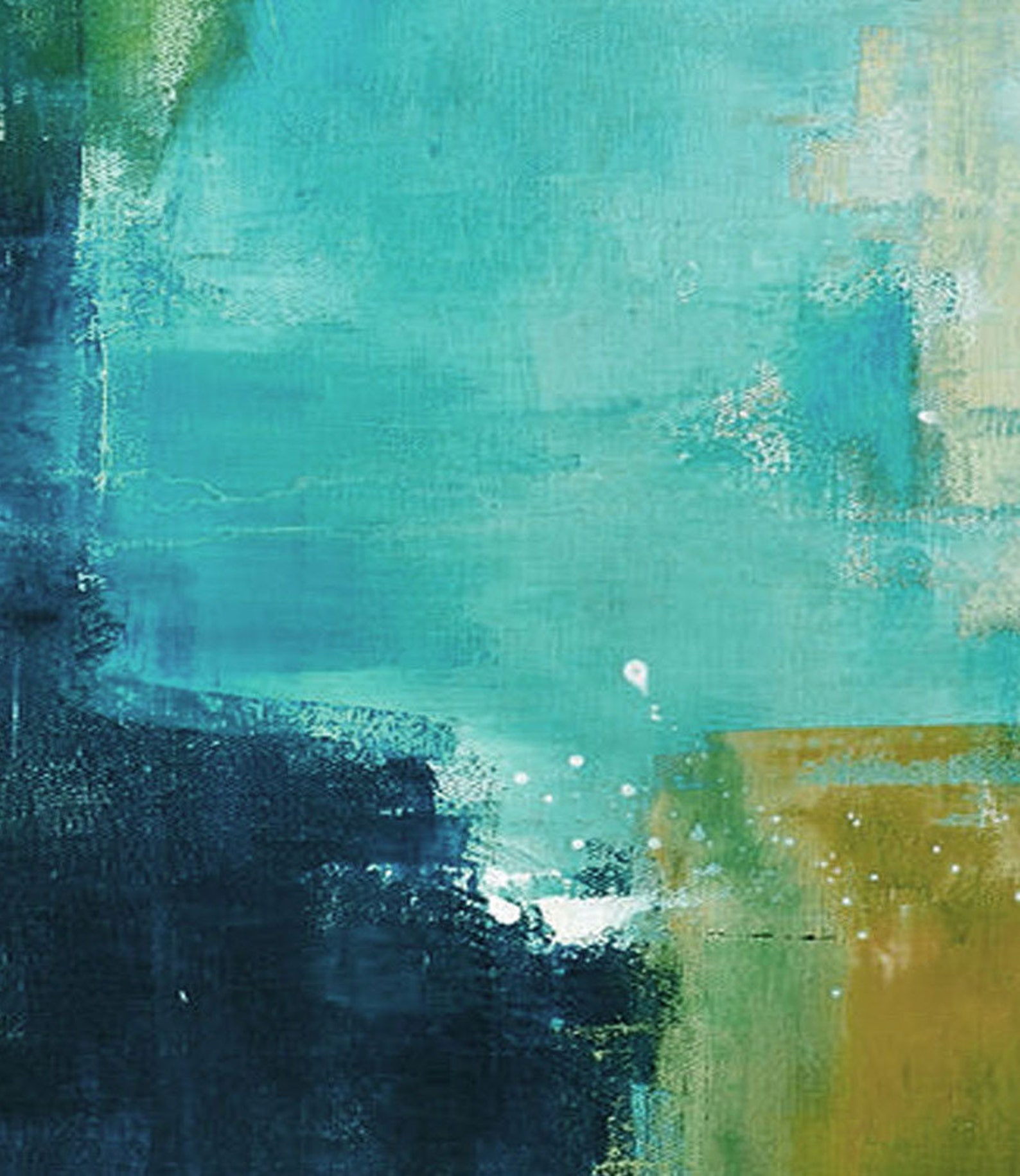 Green Abstract Canvas Art Teal Painting Big Light Green | Etsy