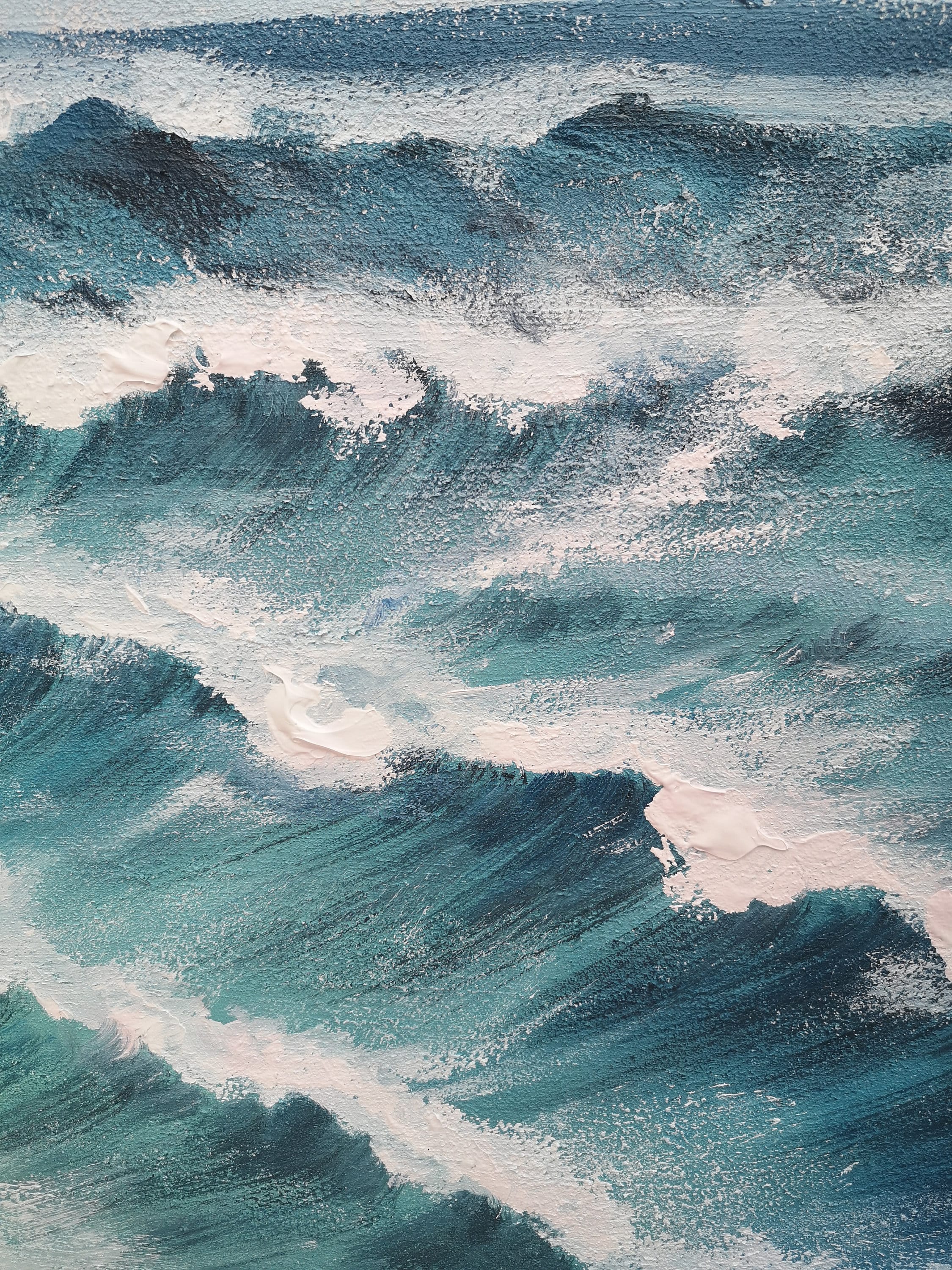 Large Seascape Painting Ocean Waves Painting Beach Original | Etsy