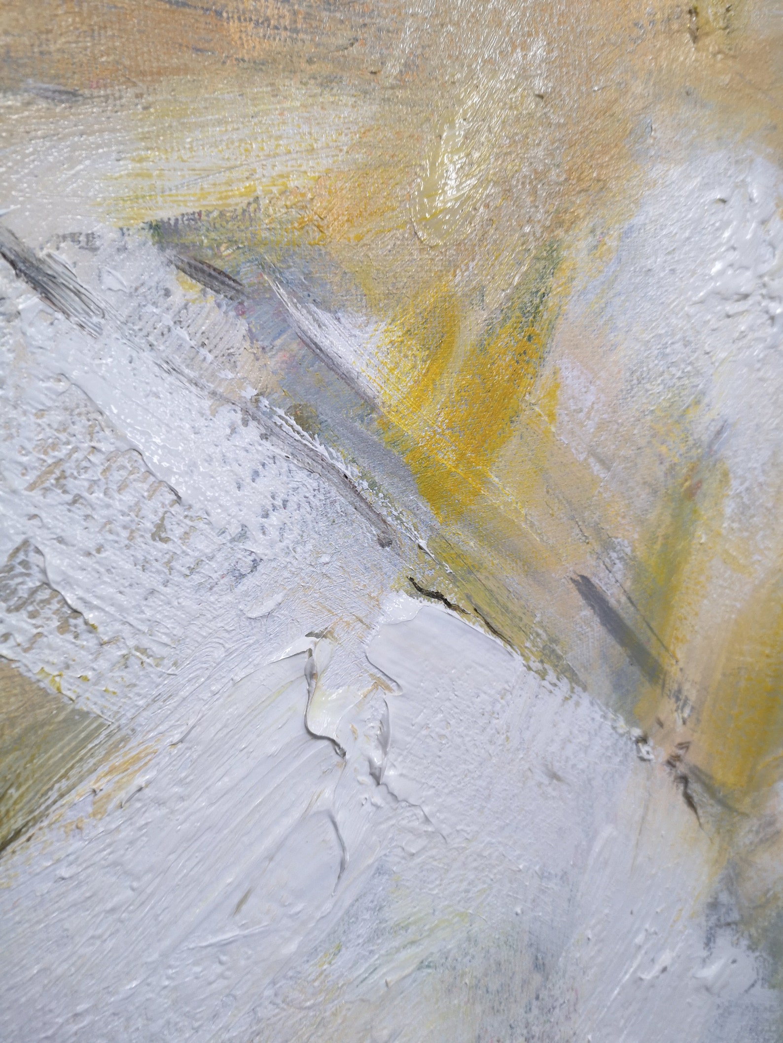 Extra Large Yellow Canvas Art Cloud Abstract Painting White | Etsy