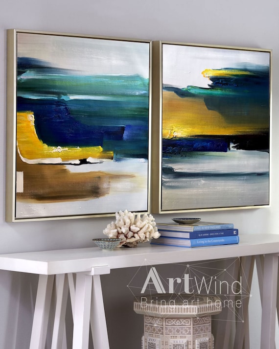 Set of 2 Abstract Painting Original Canvas Art Decor Art of | Etsy Canada