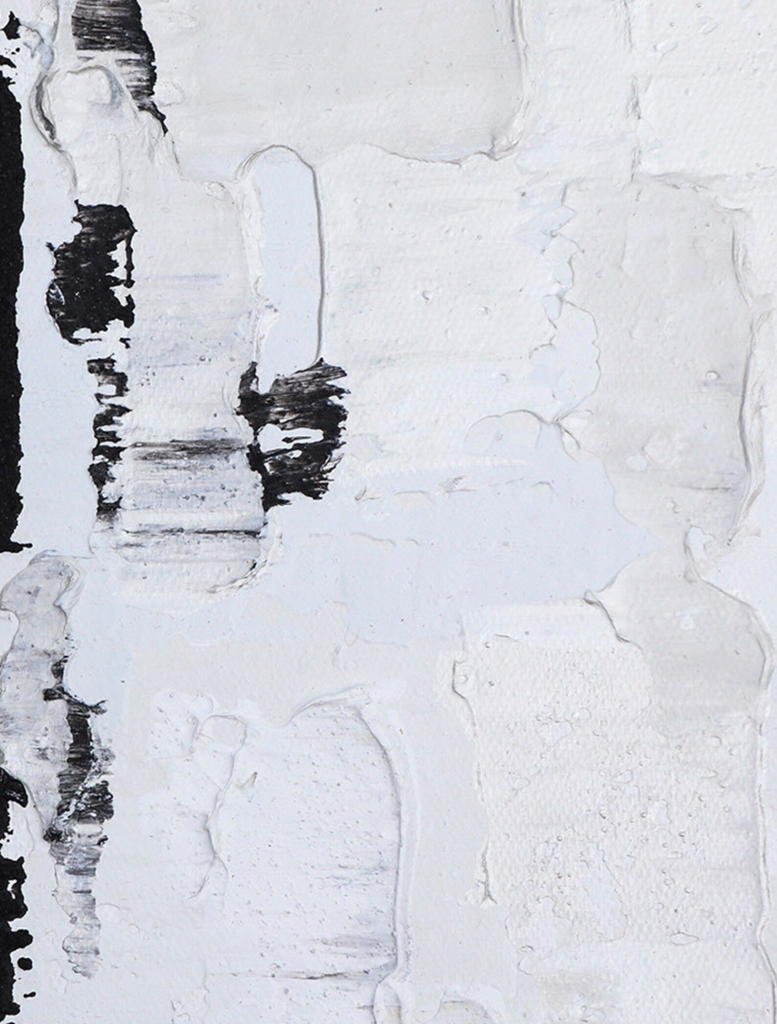 Contemporary Art White Minimalist Decor Black Abstract - Etsy