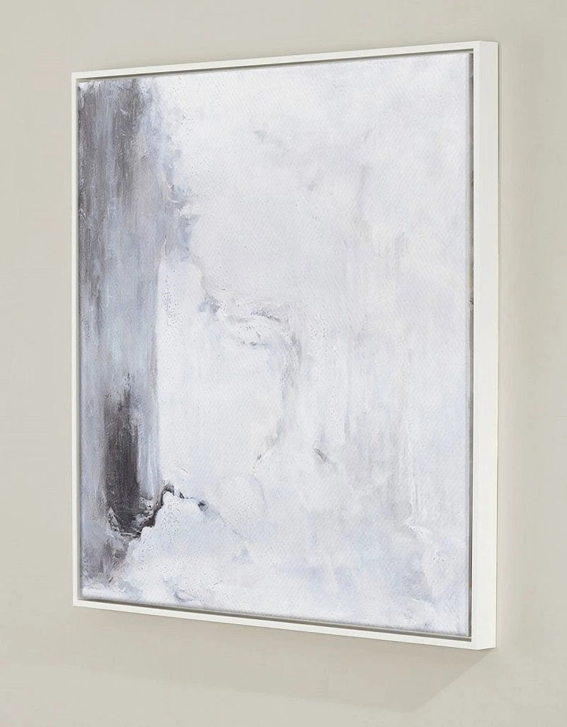 Original Abstract Canvas Art Grey Wall Art Large | Etsy