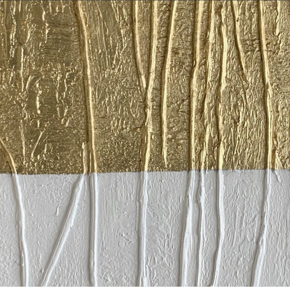 White and Gold Painting White Abstract Canvas Art White - Etsy