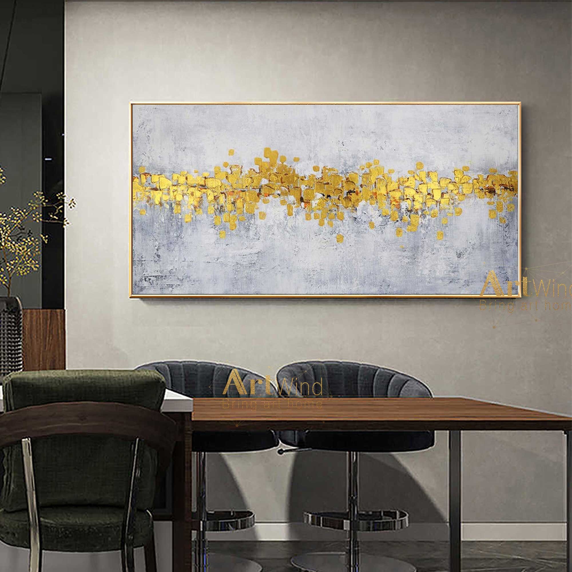 Huge Gold Abstract Painting Modern Decor Painting Gold Canvas - Etsy ...