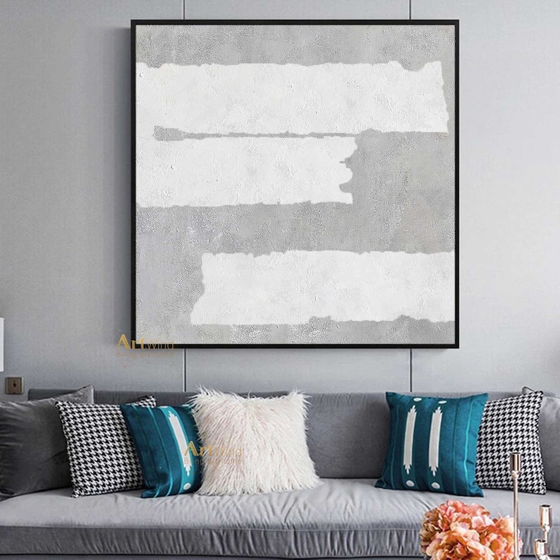 Large White Abstract Painting Original Minimalist Painting - Etsy