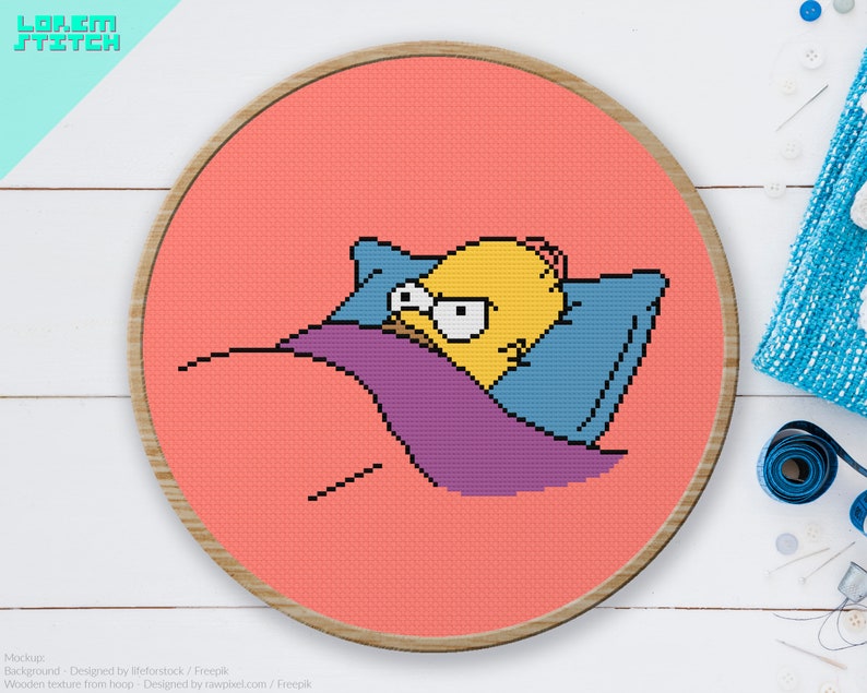 Homer Simpson The Simpsons in bed angry comfy Meme | Etsy