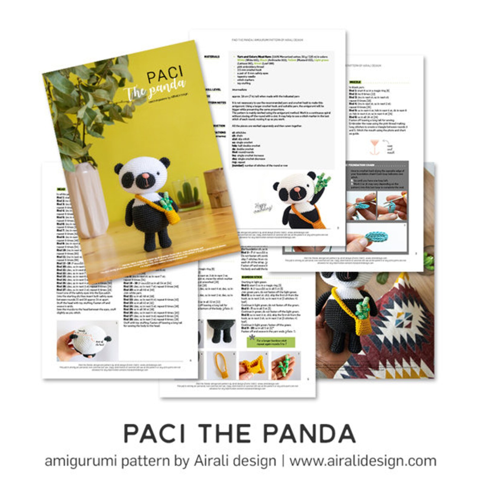 Paci the Amigurumi Panda Crochet PDF Pattern Written - Etsy