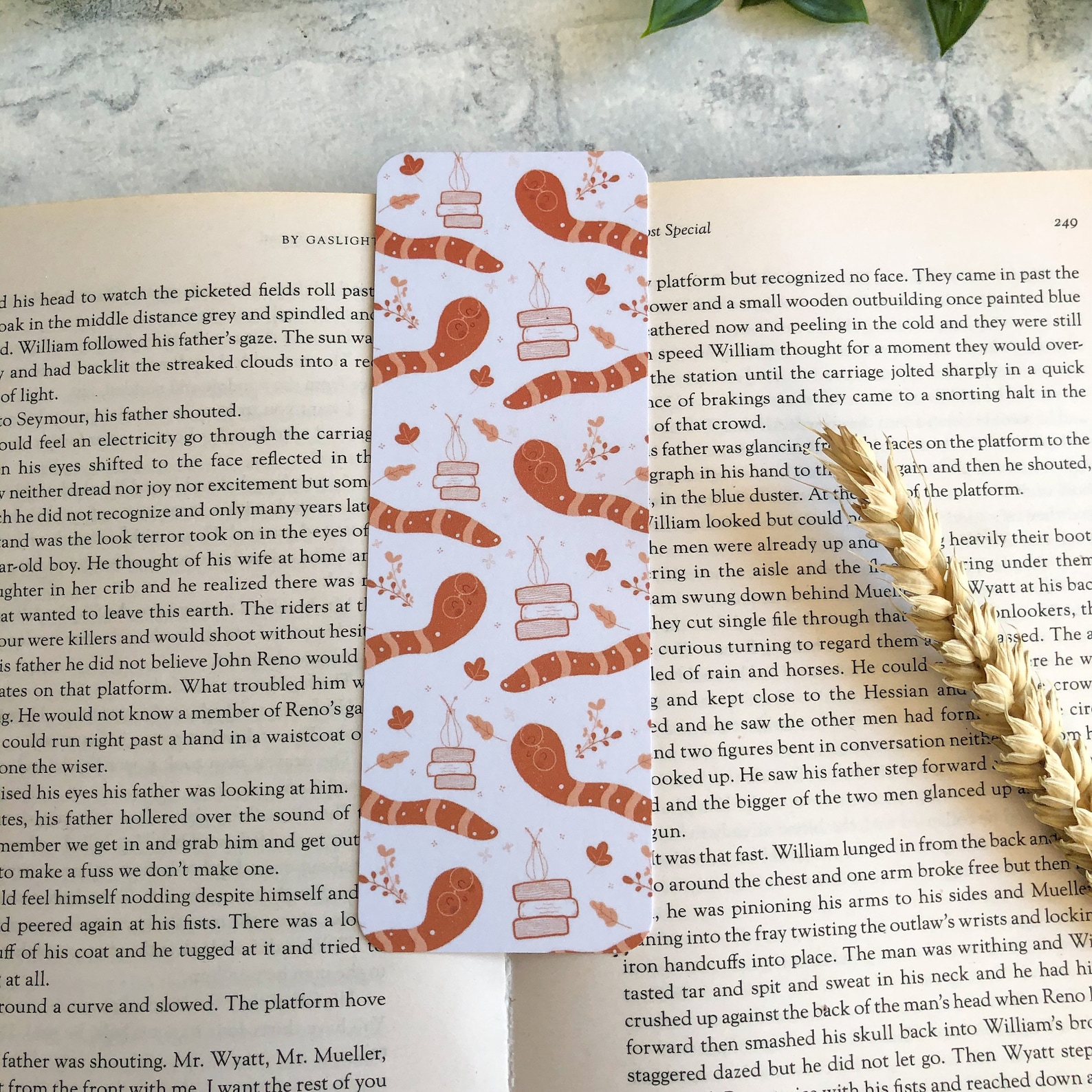 Bookworm Bookmark Cute Bookworm Bookmark Cute Illustration | Etsy