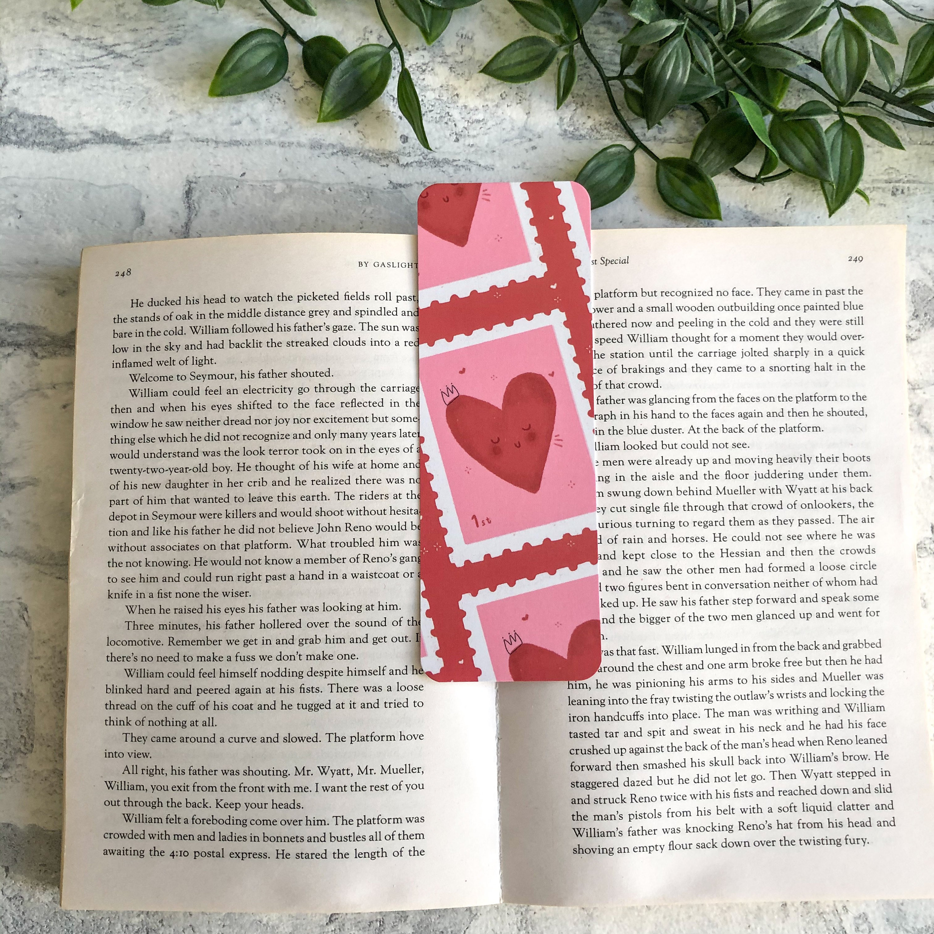 Sent With A Loving Kiss Bookmark Cute Heart Bookmark | Etsy