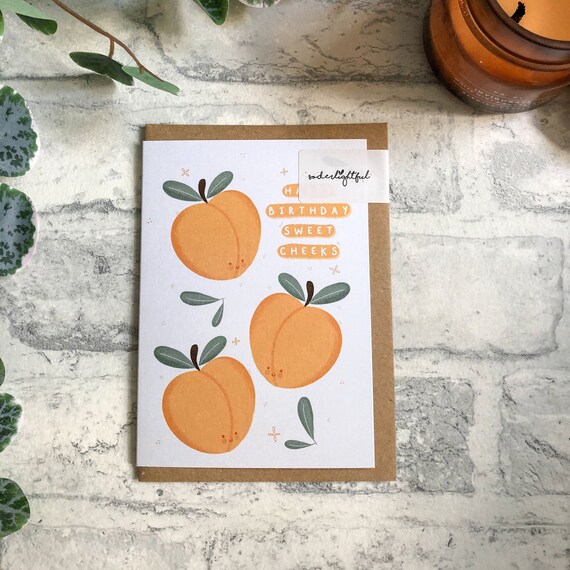 Happy Birthday Sweet Cheeks Card Birthday Card Fun - Etsy