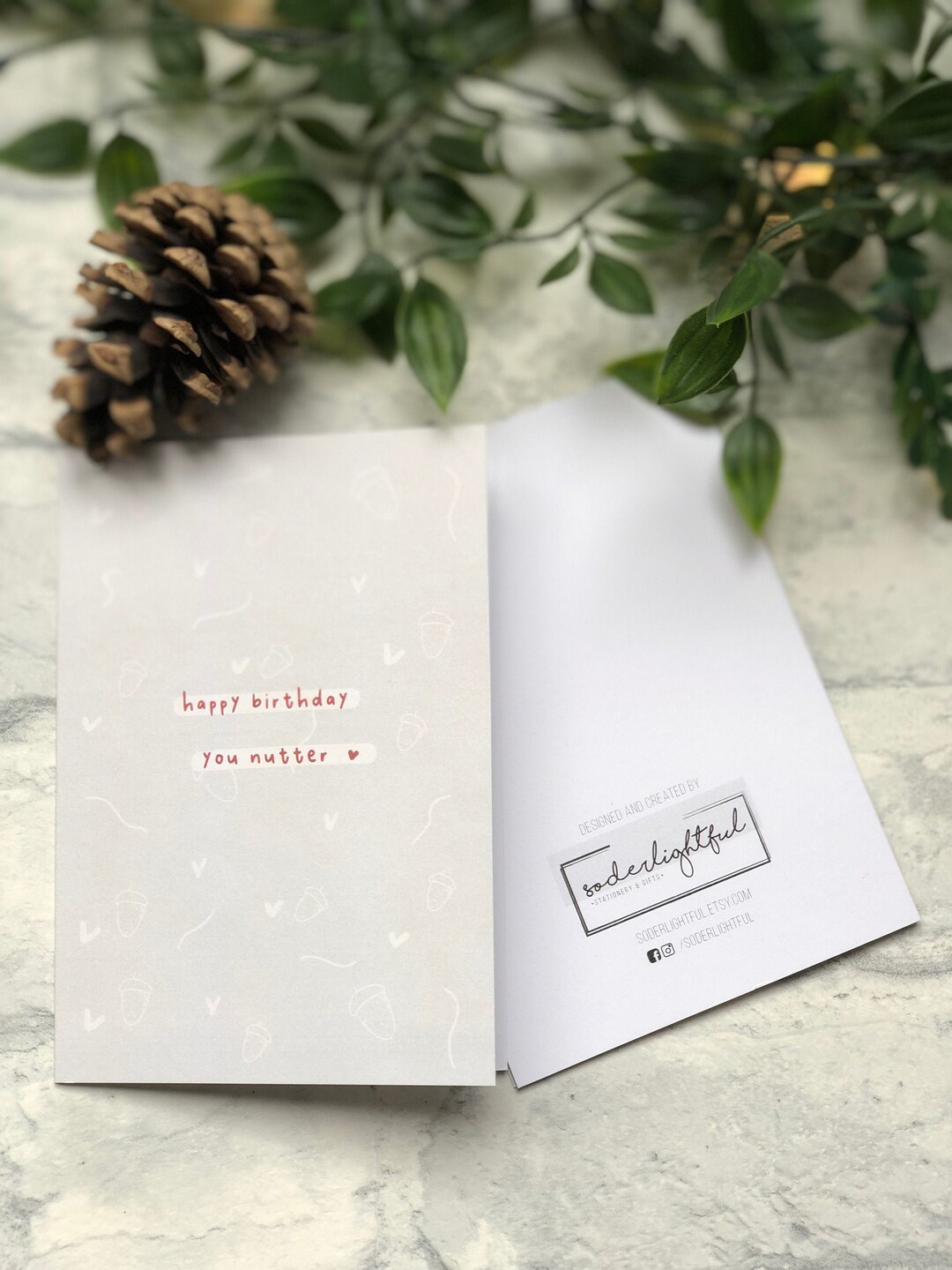 Happy Birthday You Nutter Greeting Card Funny Handmade Illustrated Card ...