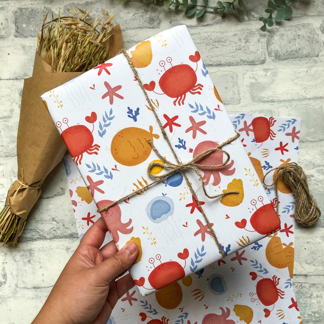 Under the Sea Gift-wrap Cute Sea Life Wrapping Paper Cute Wrapping ...
