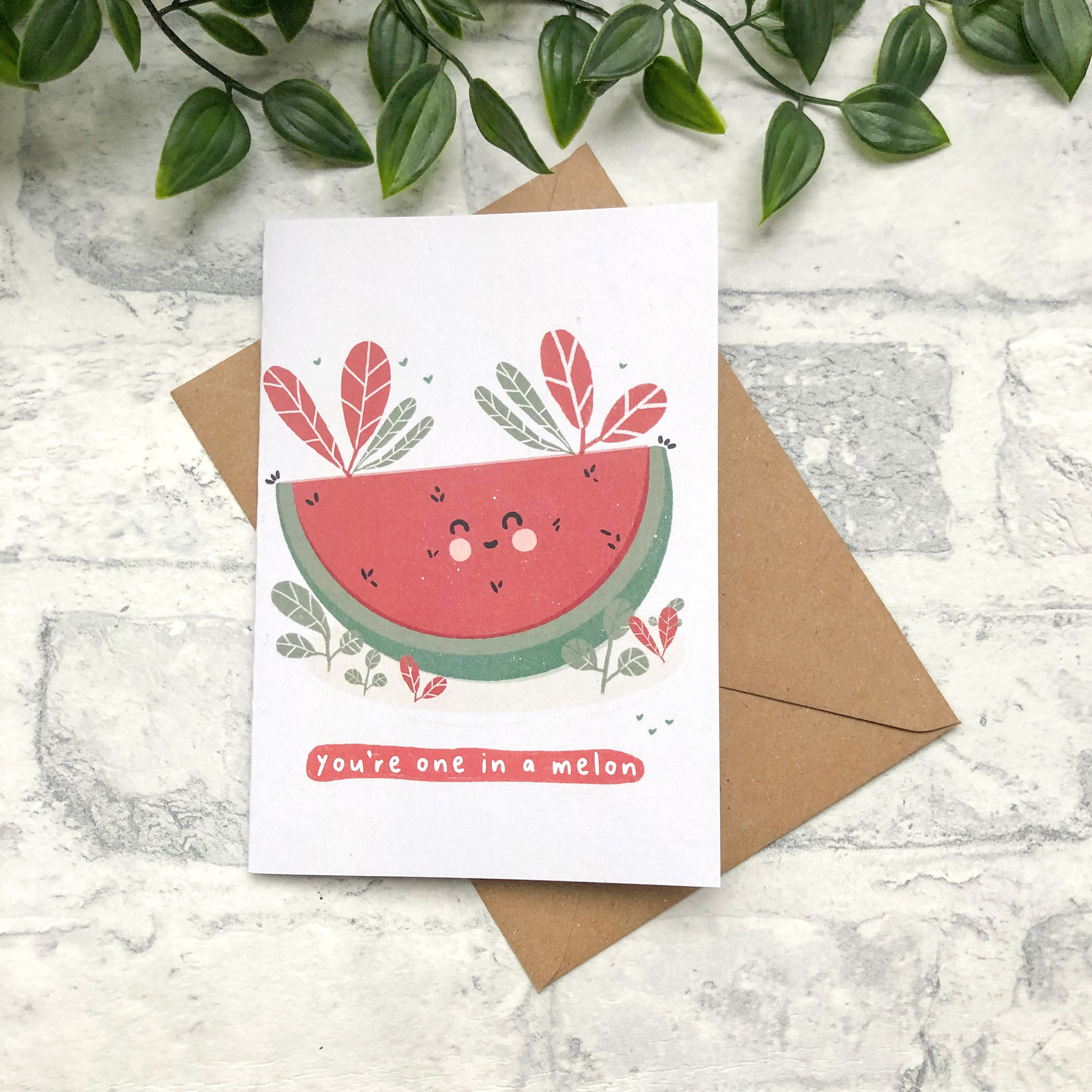 You're One in a Melon Card Greeting Card Cute - Etsy UK