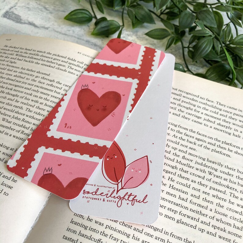 Sent With A Loving Kiss Bookmark Cute Heart Bookmark - Etsy
