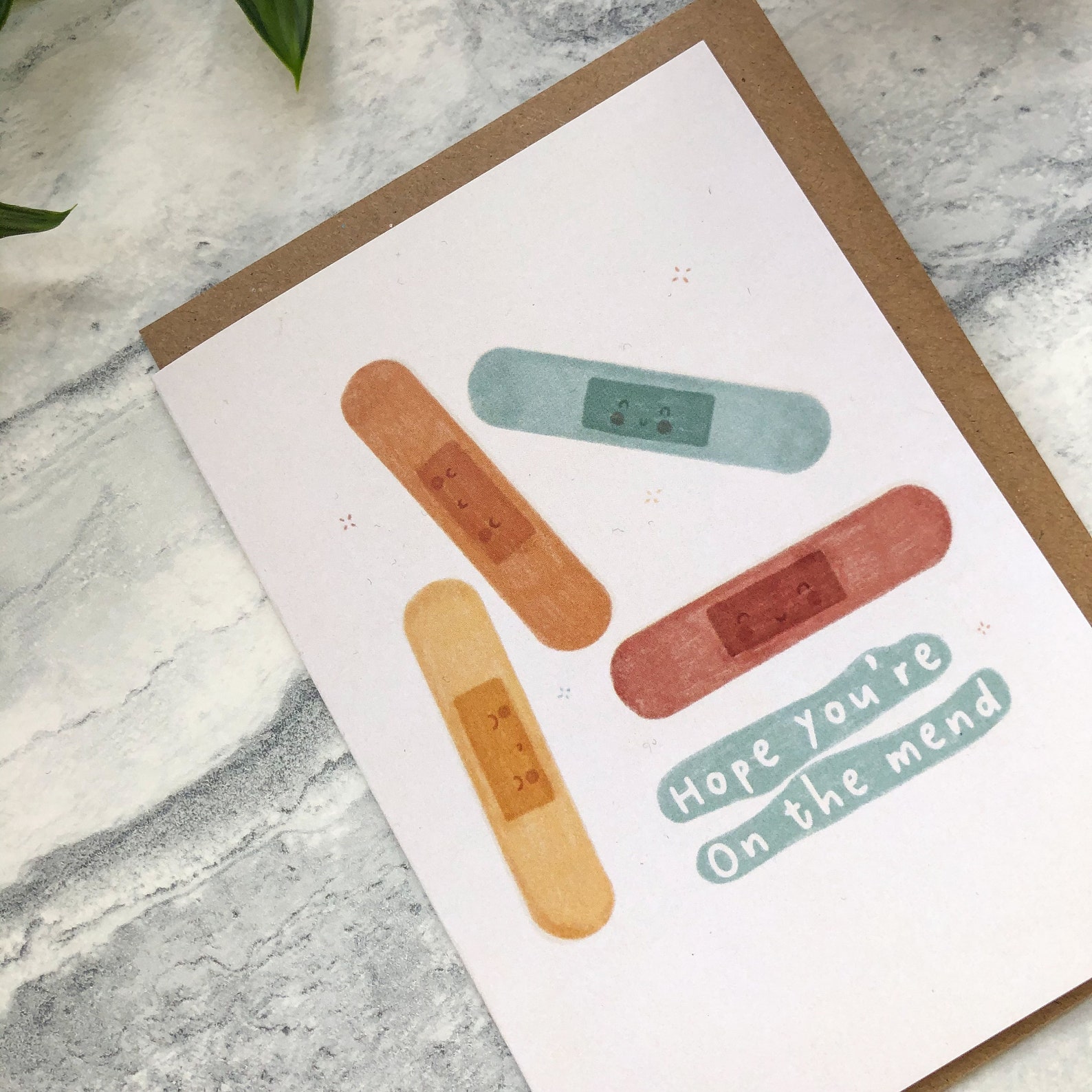Hope Youre on the Mend Card Get Well Card Cute Band-aid, Plaster ...