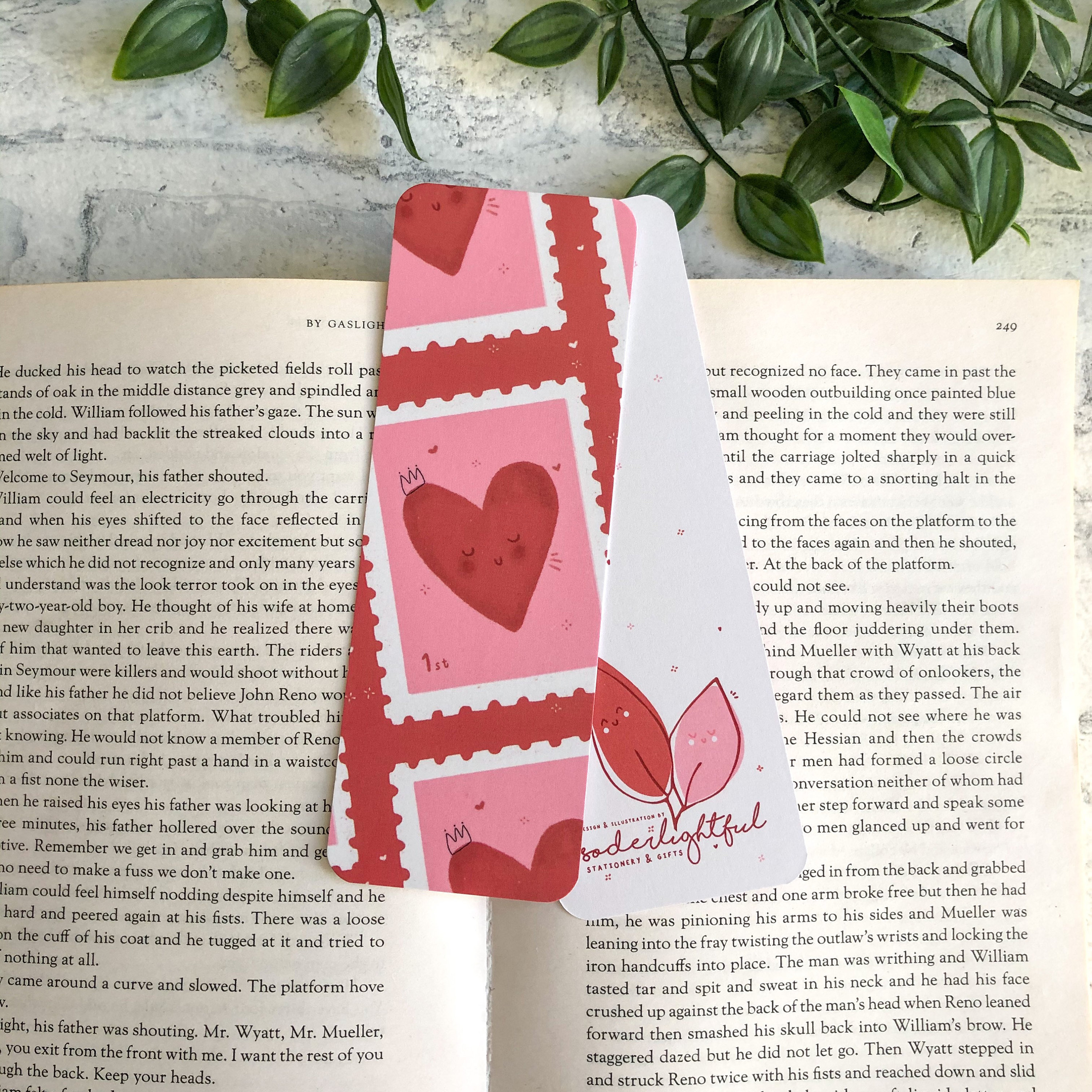 Sent With A Loving Kiss Bookmark Cute Heart Bookmark | Etsy