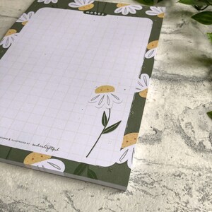Oh Daisy A5 Notepad Cute Illustrations Daisy Notepad Soderlightful - Etsy