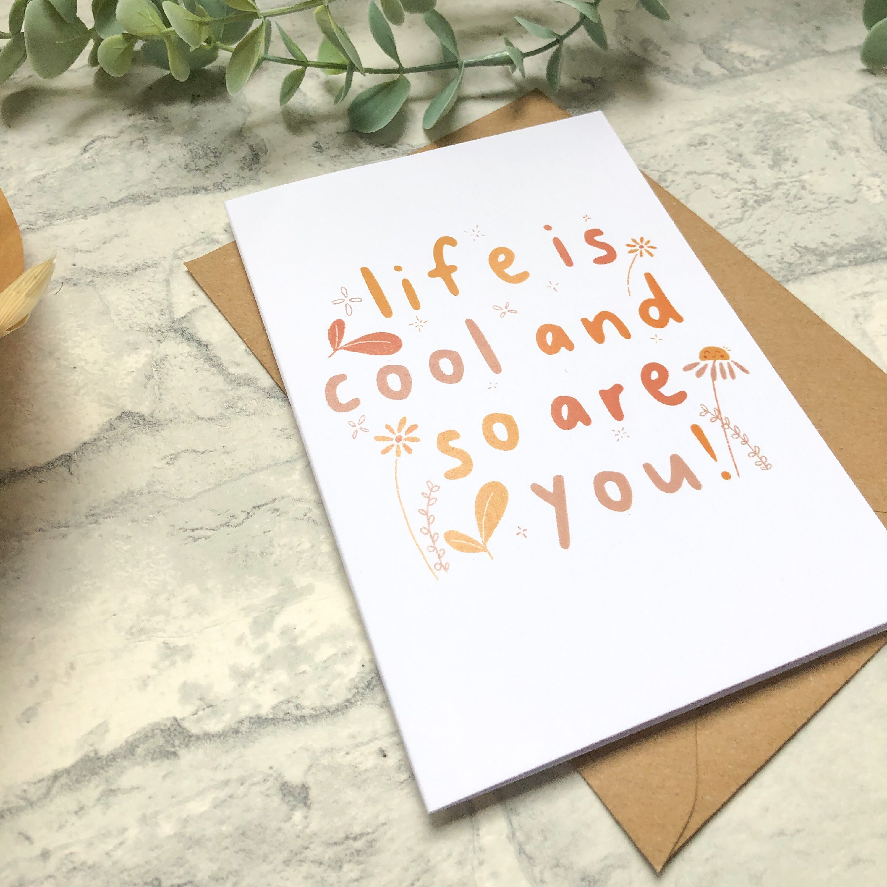 Life is cool and so are you Grußkarte positiv Karte | Etsy