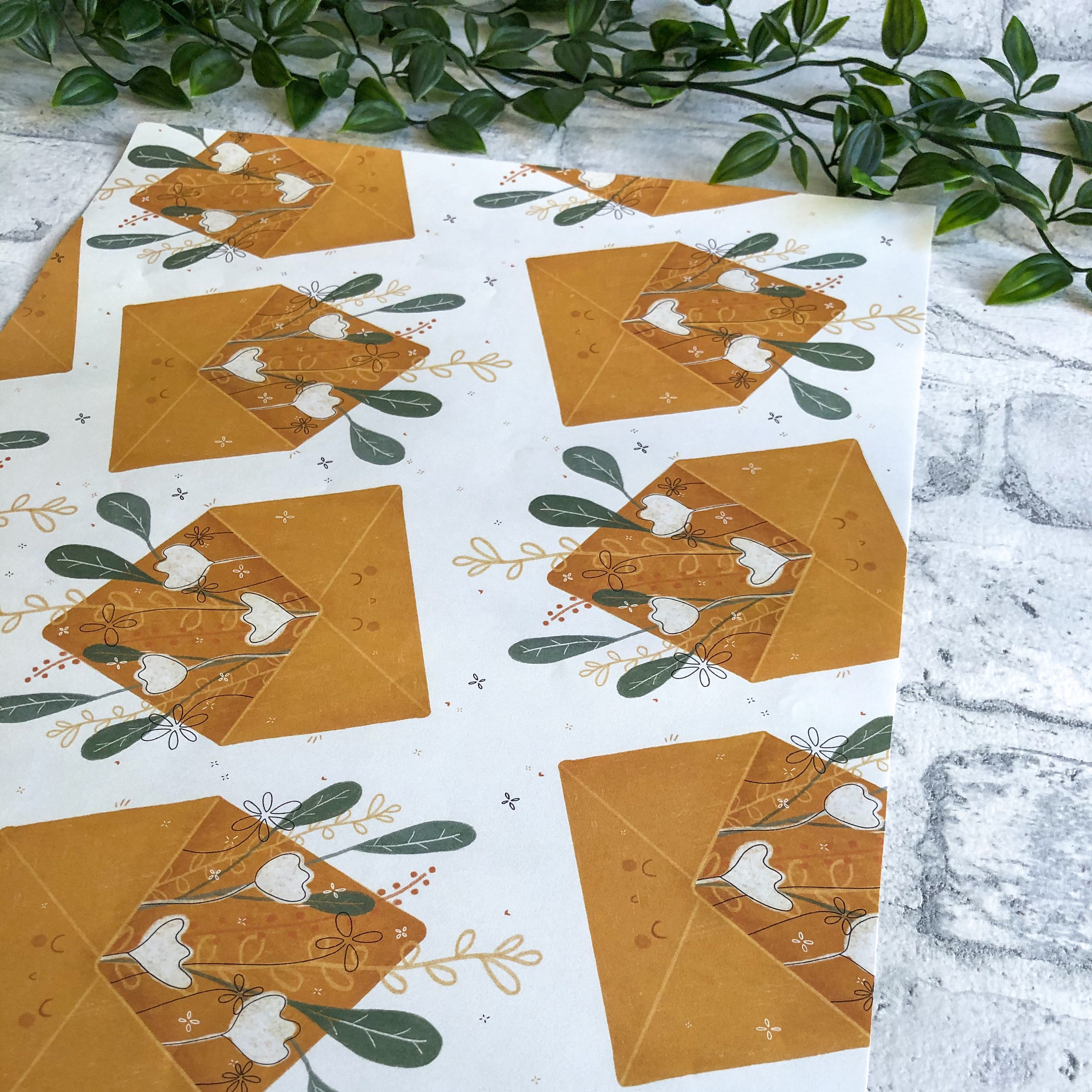 Sent With Love Gift Wrap Cute Wrapping Paper | Etsy