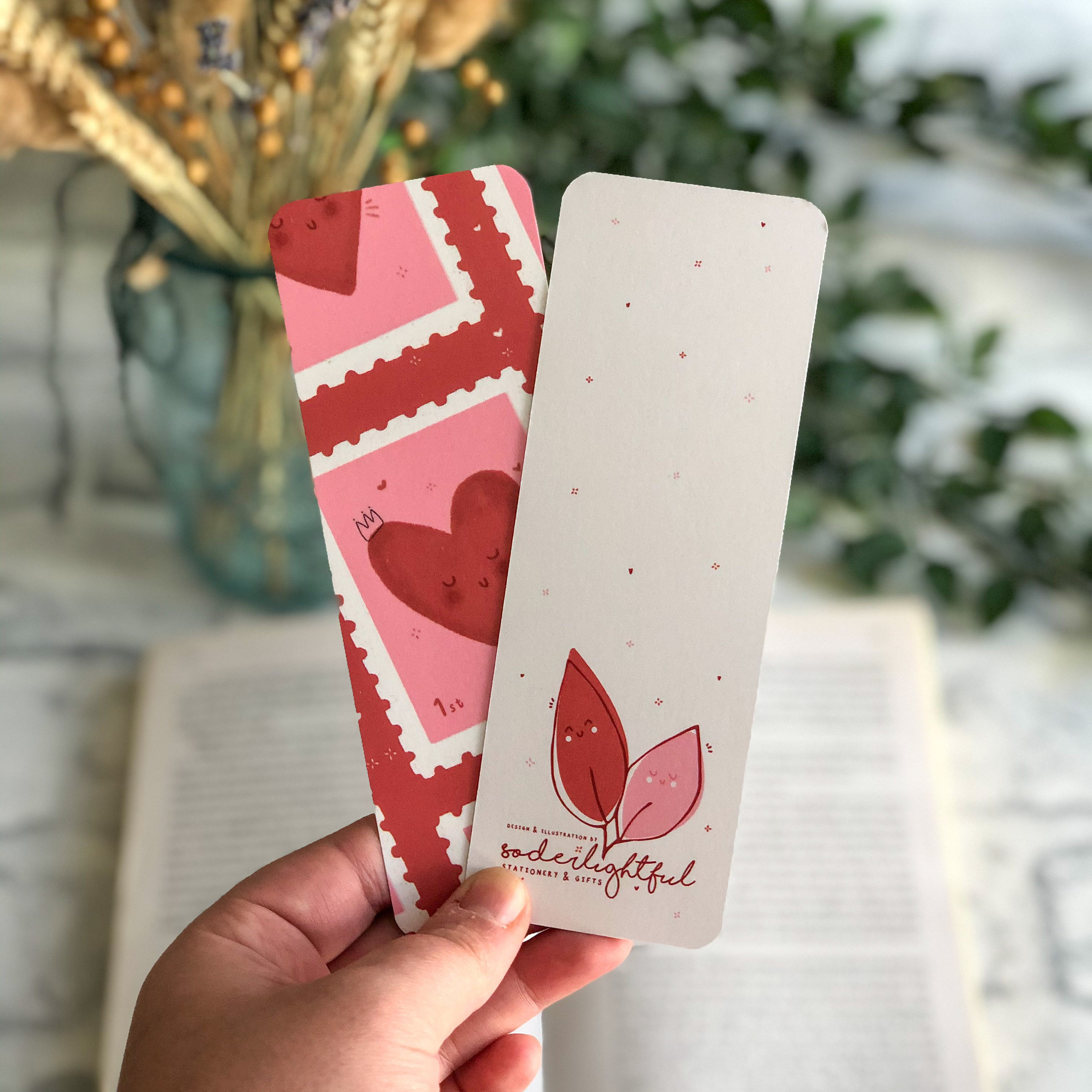 Sent With A Loving Kiss Bookmark Cute Heart Bookmark - Etsy