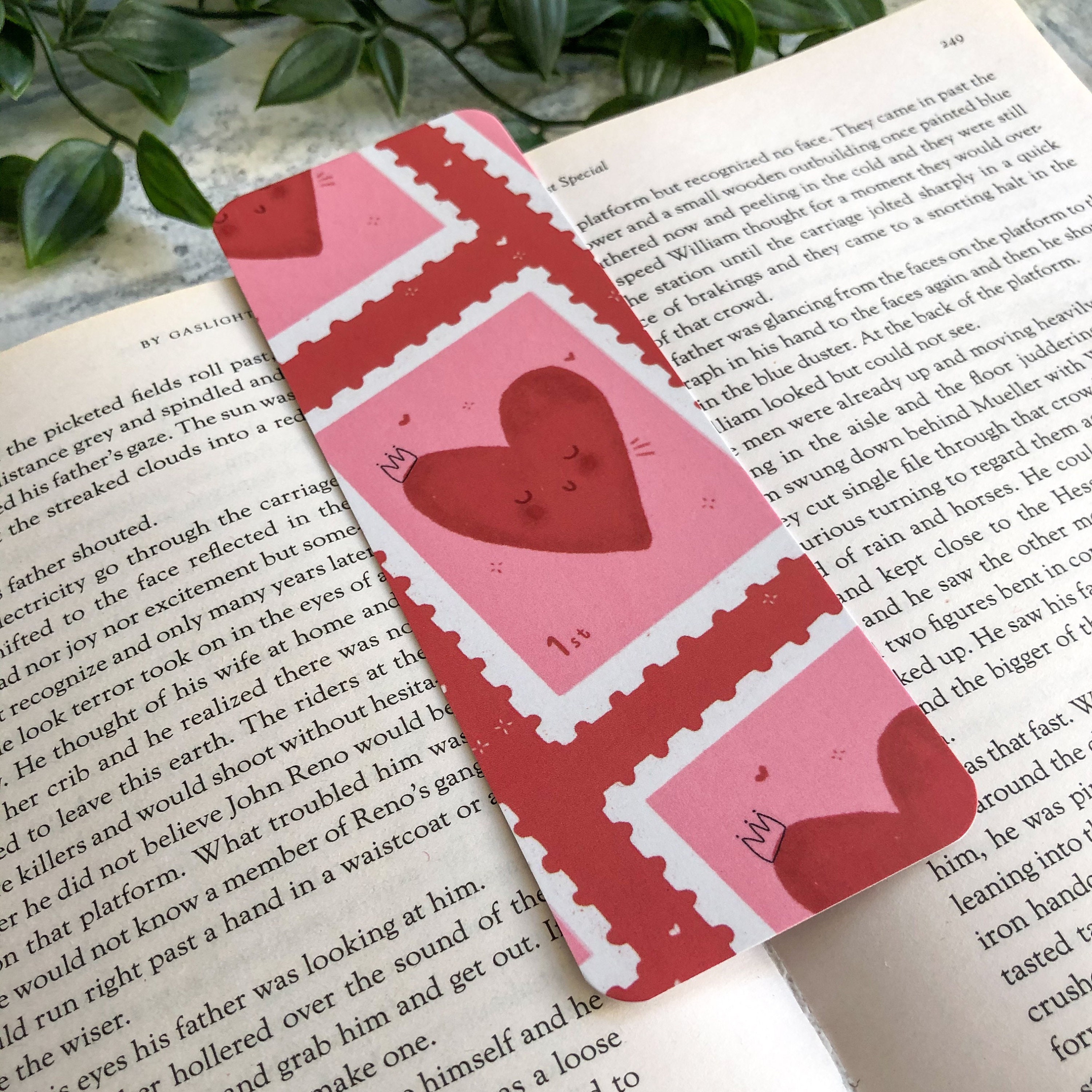 Sent With A Loving Kiss Bookmark Cute Heart Bookmark | Etsy