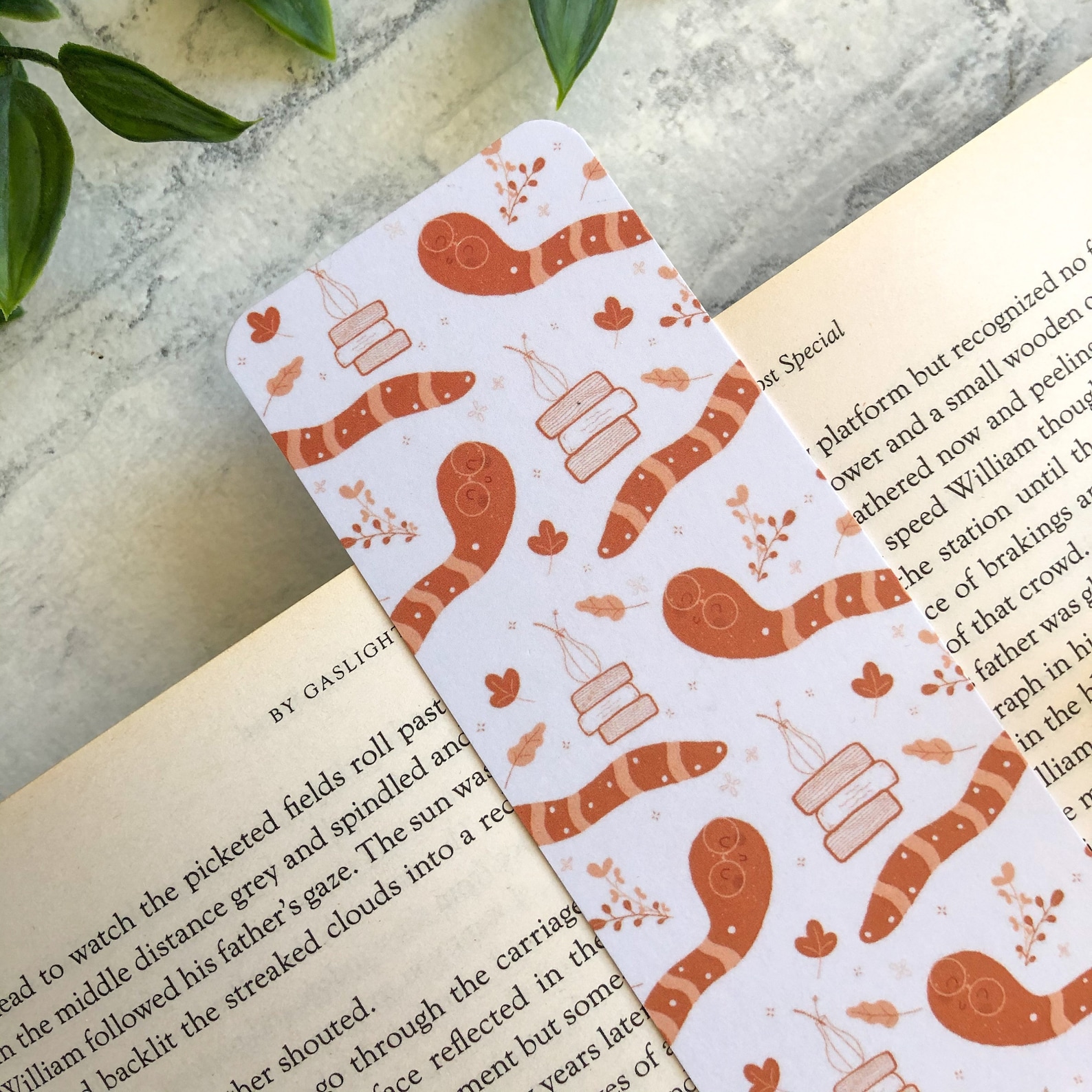Bookworm Bookmark Cute Bookworm Bookmark Cute Illustration | Etsy