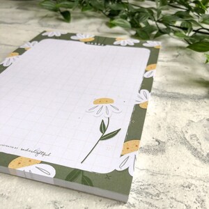 Oh Daisy A5 Notepad Cute Illustrations Daisy Notepad Soderlightful - Etsy