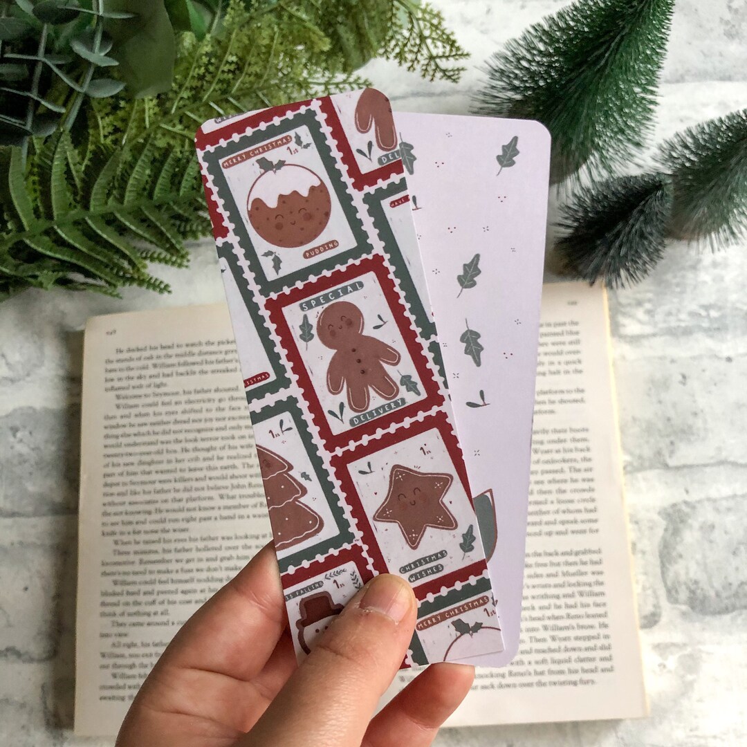 Christmas Stamp Bookmark - Christmas Bookmark Gift - Illustration ...