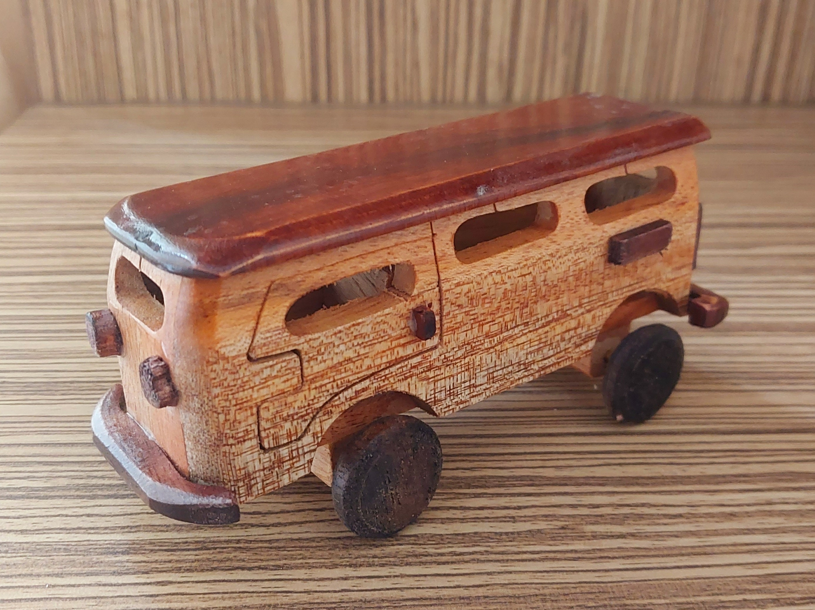 Wooden Bus Model Handmade Old Retro Vehicle Car Miniature - Etsy